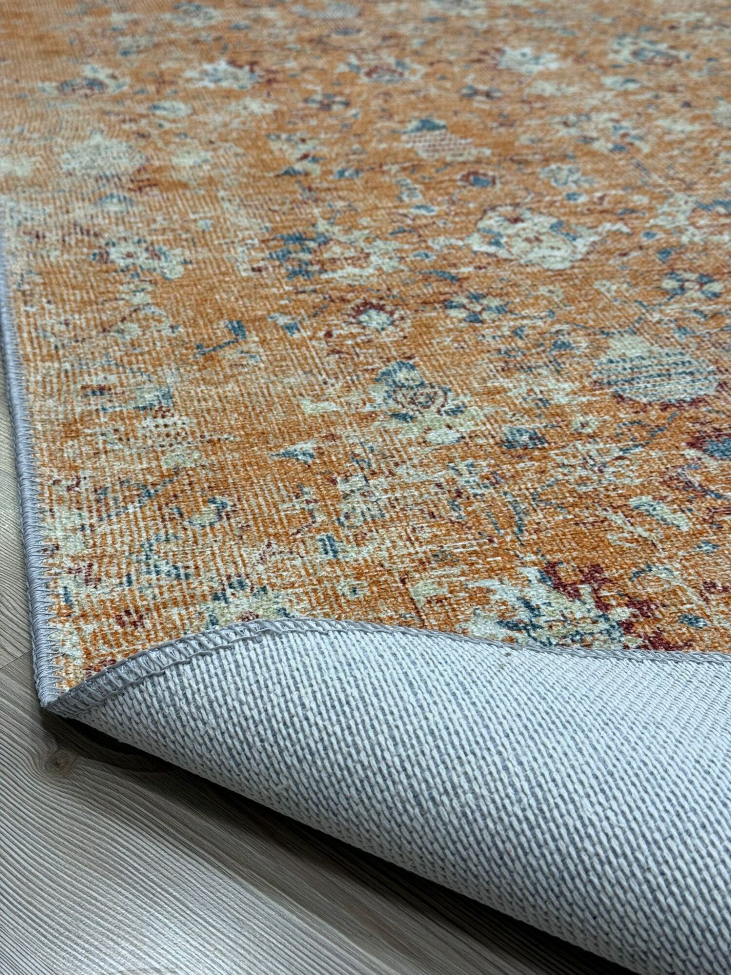 Vintage TPR 10991 Eskitme Desen Halı Makinede Yıkanabilir Kaymaz Dokuma ...